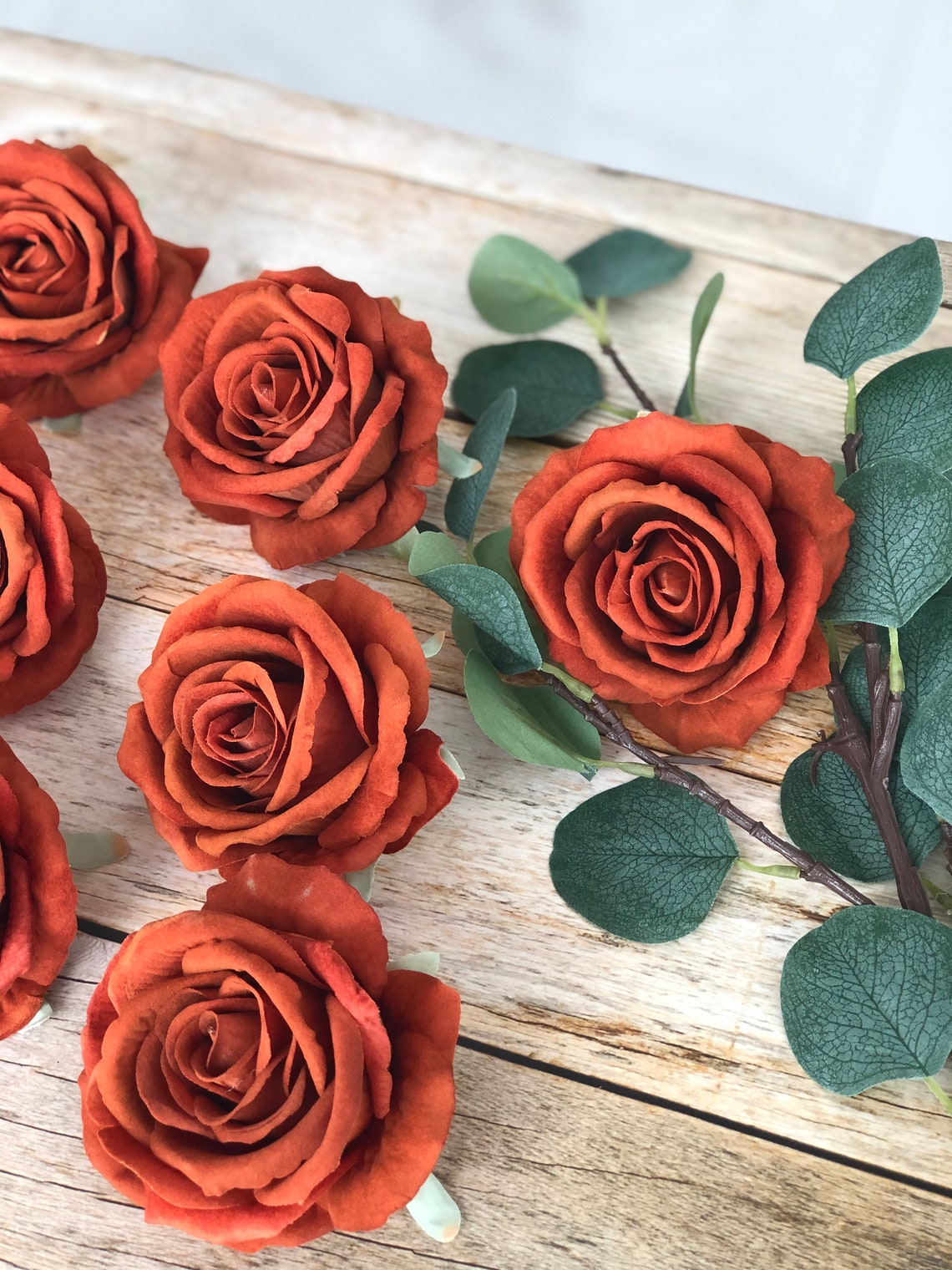 10pcs Rust Orange Rose Artificial Rose Heads 9cm High Quality - Etsy
