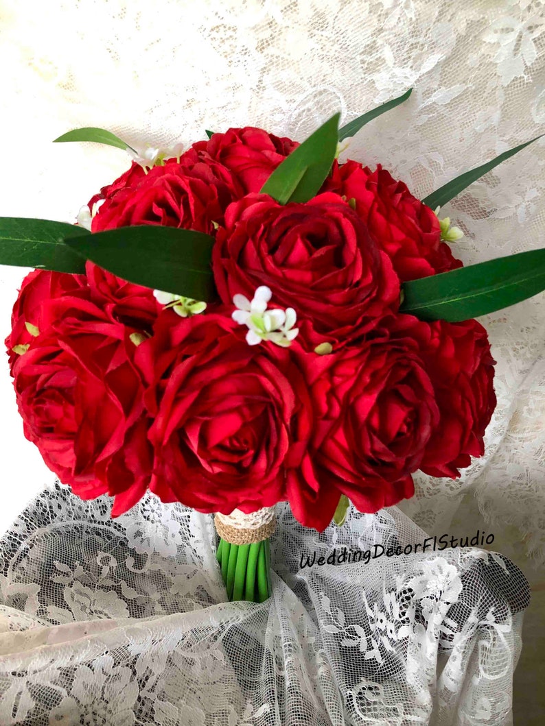 Wedding Bouquets Bridal Bouquets Red Bridal Bouquets Boho - Etsy