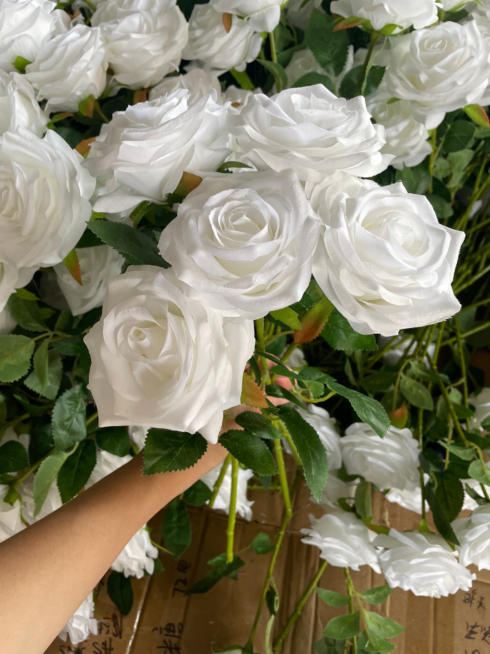Pure White Rose With Long Stems Artificial Silk Flowers White - Etsy