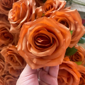 10pcs Orange Terracotta Rose With Long Stems 45cm in Length ...