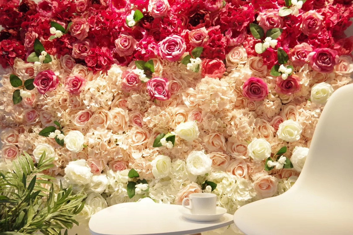 Artificial Rose Flowers Wall Hydrangea Flowers Wall Peony - Etsy