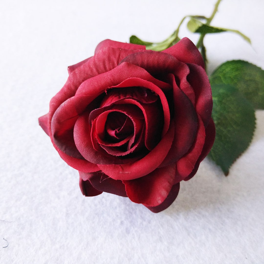 20pcs Dark Red Real Touch Flowers, Real Touch Roses, High Qualtiy Rose ...