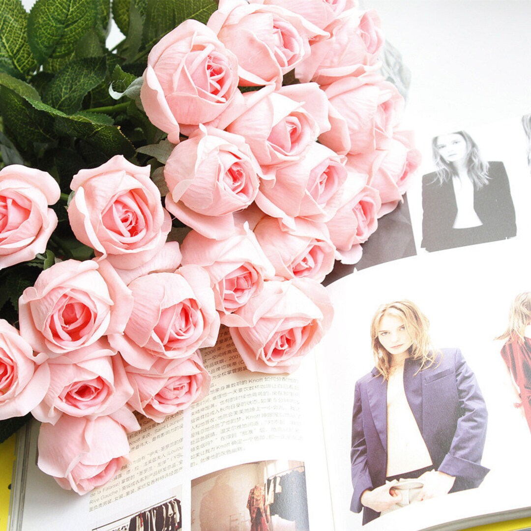 Real Touch Blush Rose, Artificial Blush Roses, Soft Touch Blush Roses ...