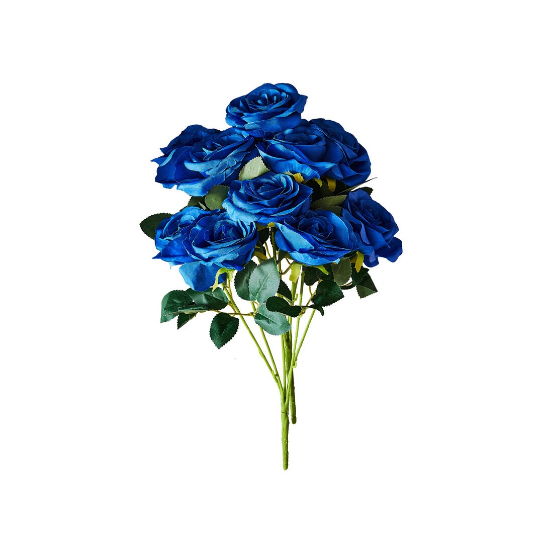 10pcs Navy Blue Open Roses, Long Stem, Alice Roses, Artificial Roses ...