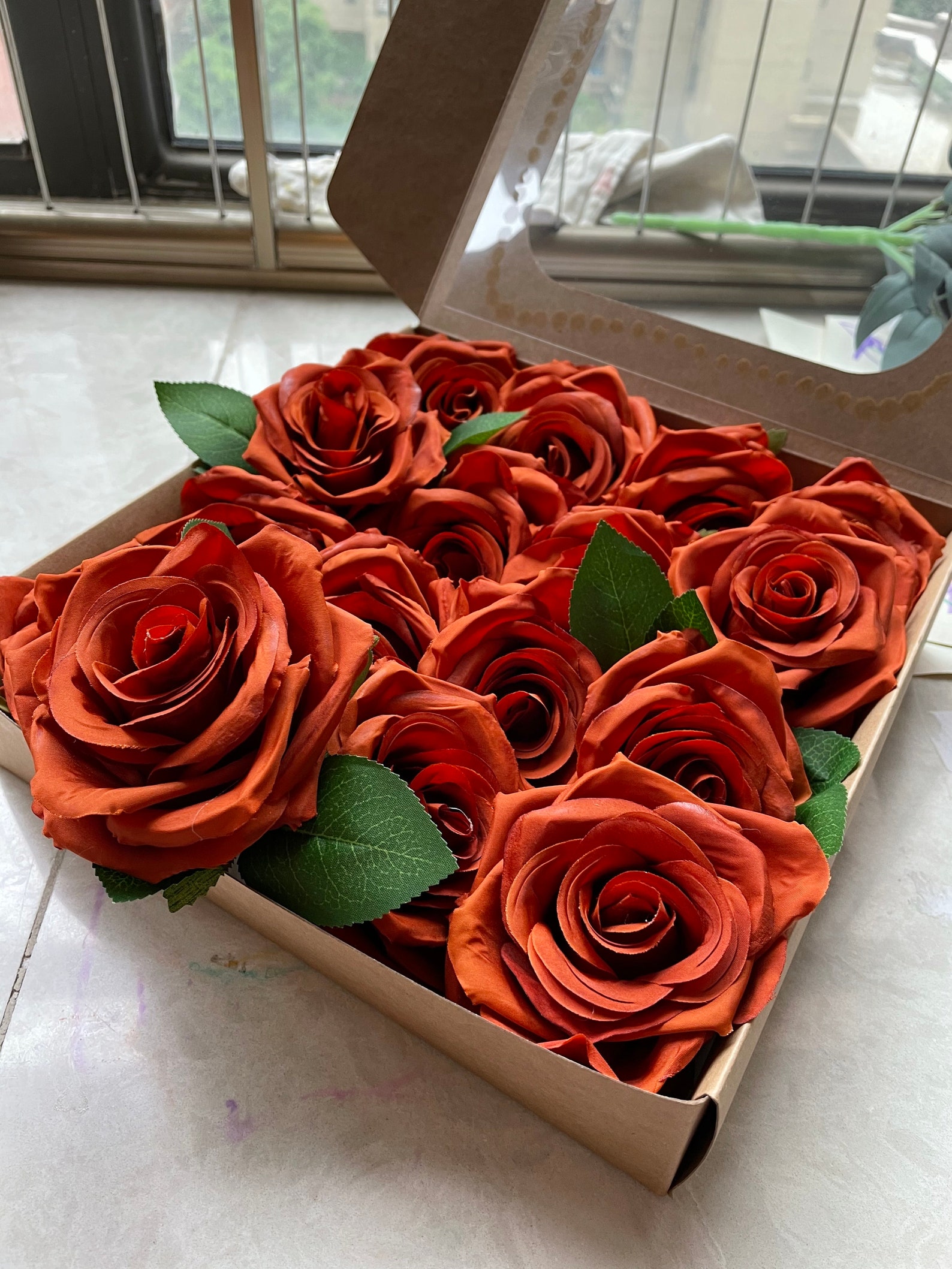 16pcs Burnt Orange Silk Rose Heads 9cm Rust Orange Roses | Etsy