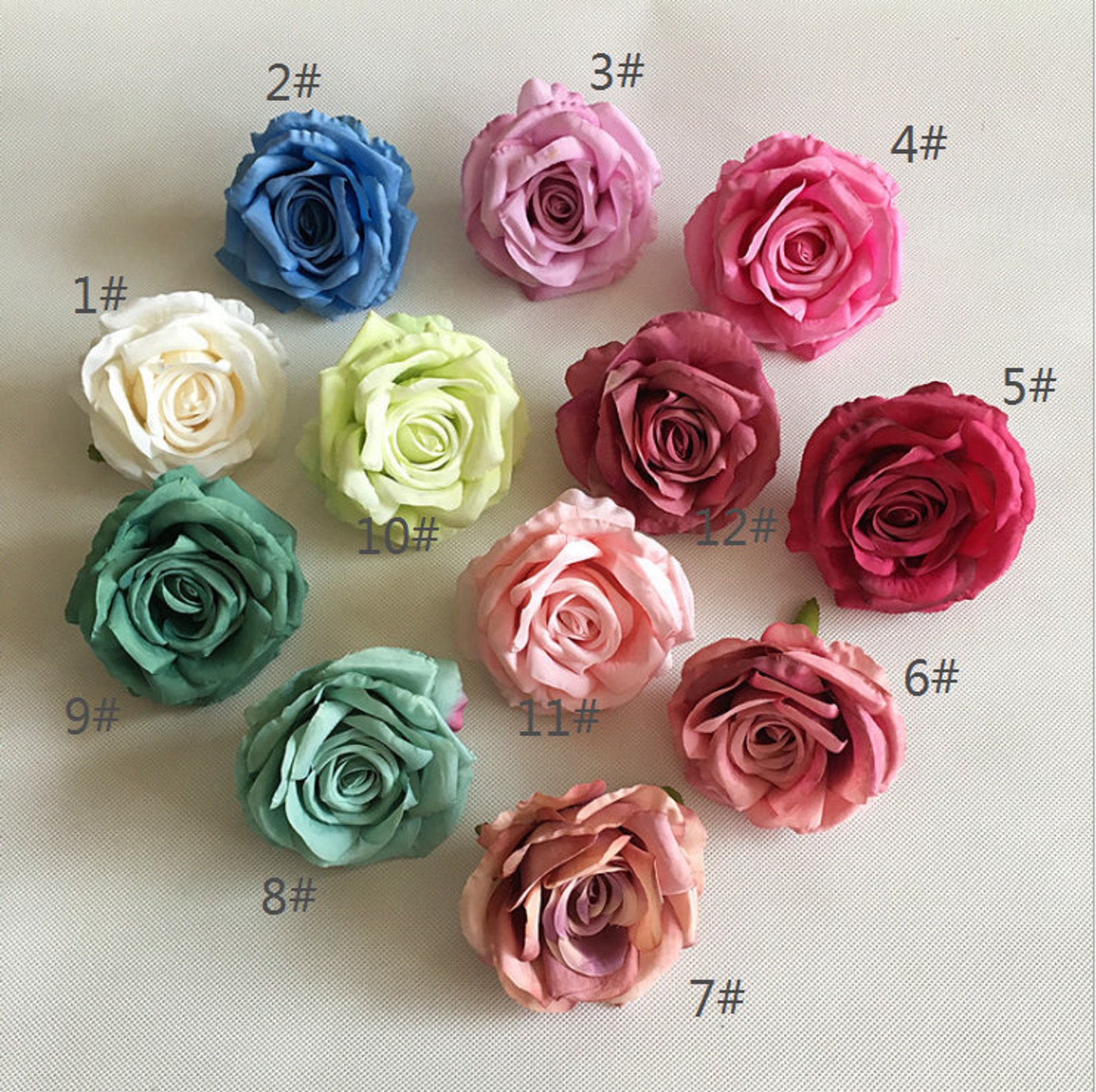 Silk Artificial Roses, Fake Roses Head,blush Faux Flowers, Large Roses ...