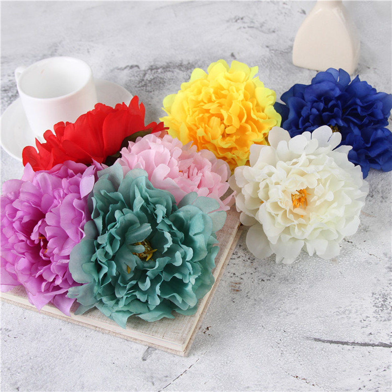 Peonies Artificial Flowers, 13cm Artificial Peony Flowers, Peonies ...