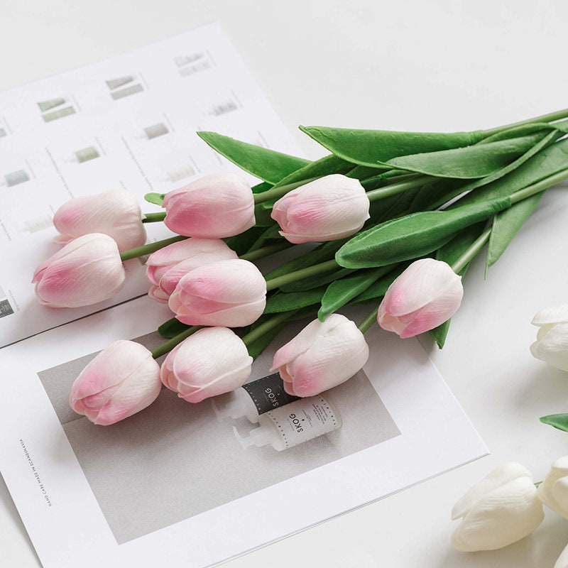 PU Real Touch Tulips Artificial Flowers 20 Pcs Flowers Arrangement ...