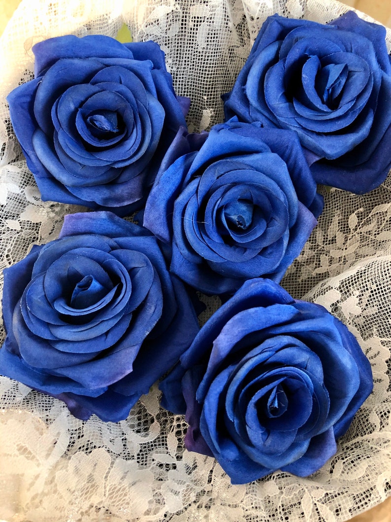 10-100PCS Royal Blue Artificial Rose Royal Blue Flowers Only | Etsy