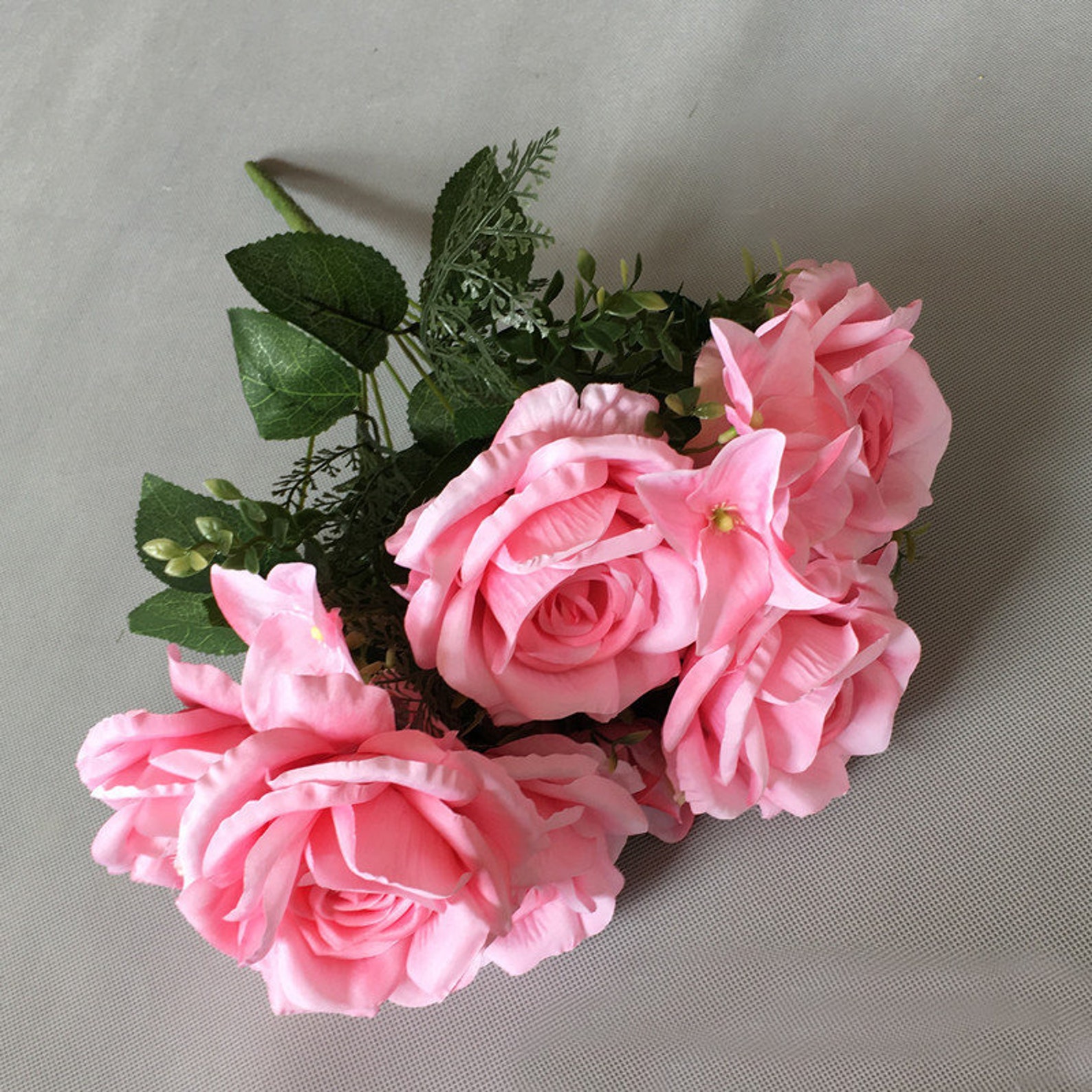 Rose Artificial Flowers Rose Bush Realistic Fake Roses W/stem | Etsy