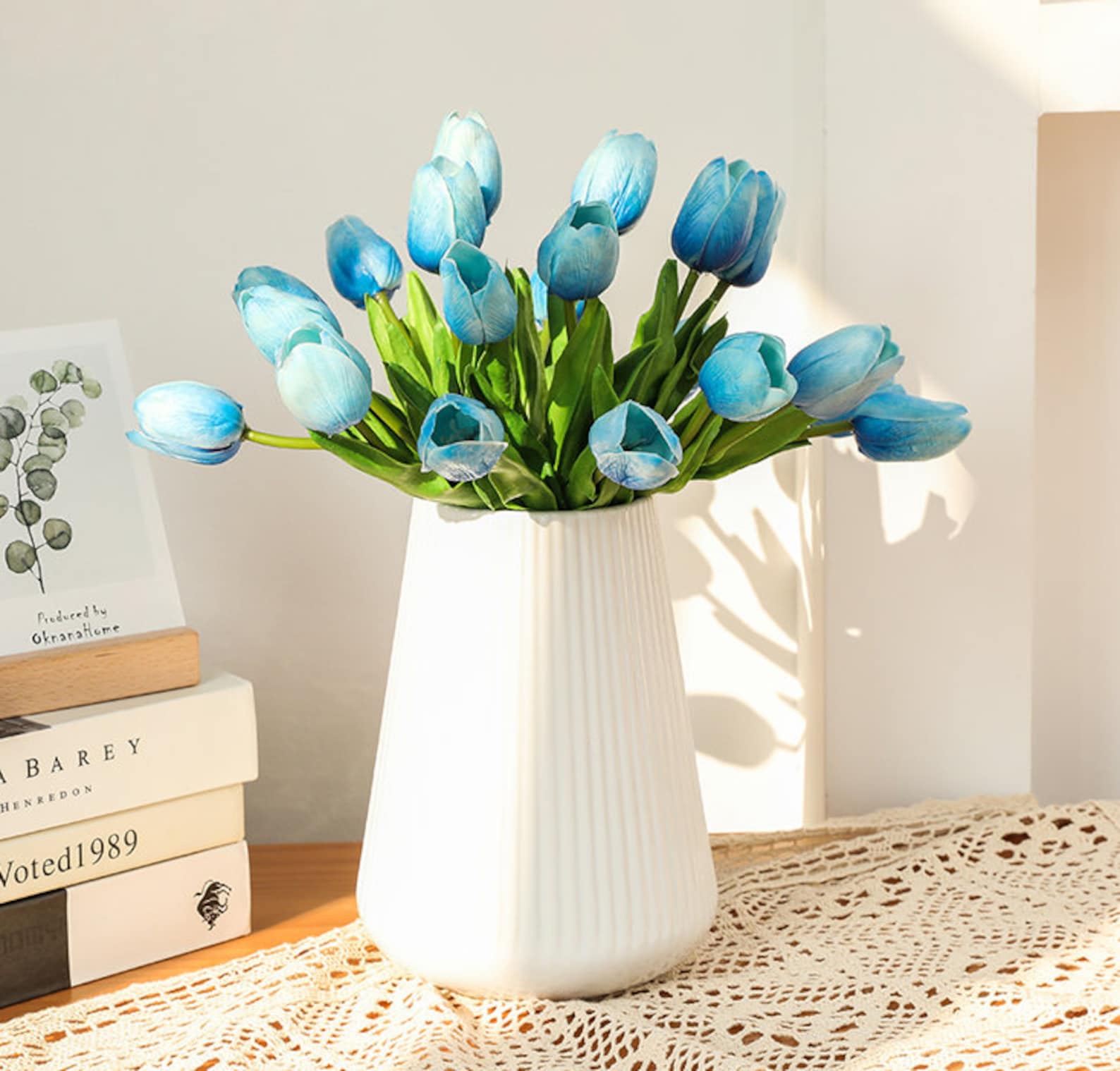 Artificial Blue Tulip Fake Holland Mini Tulip Real Touch | Etsy