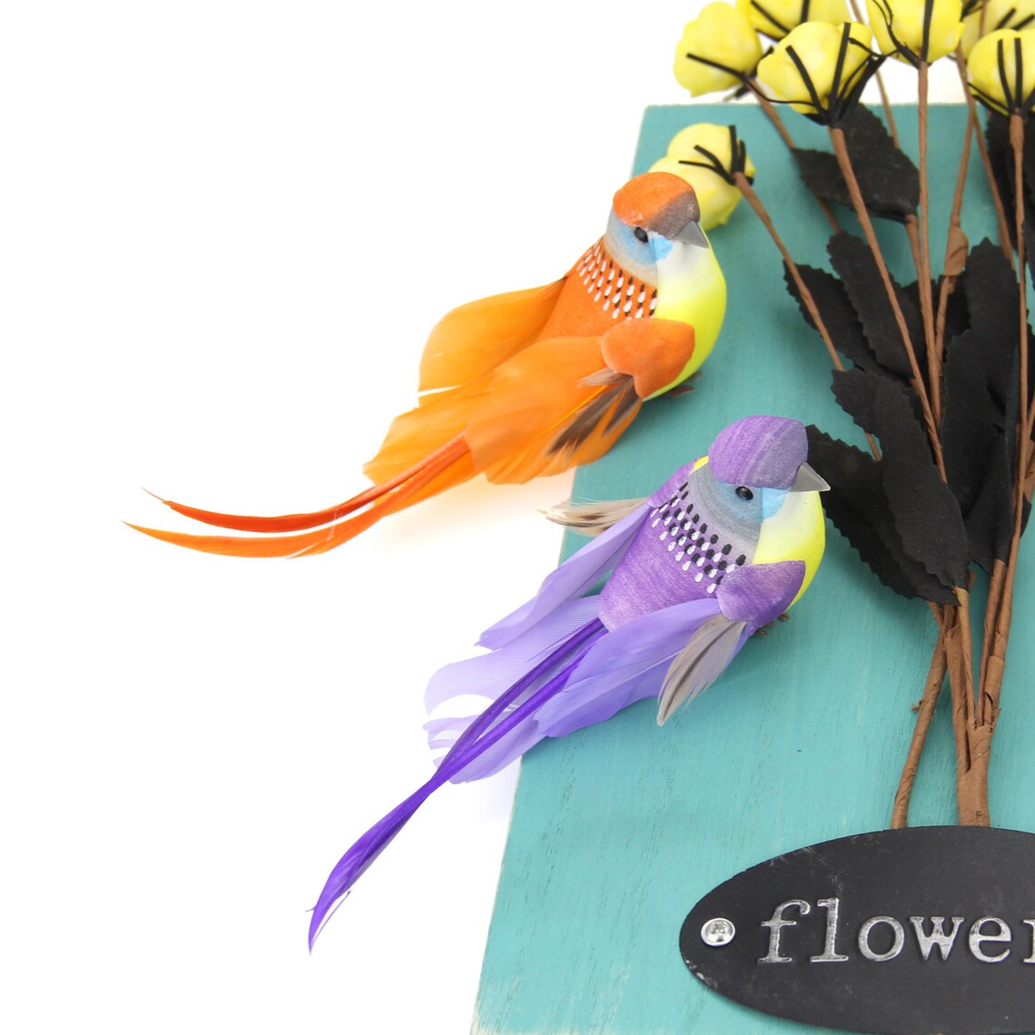 6pcs Artificial Birds, Artificial Colorful Birds With Iron Wire, Fake ...