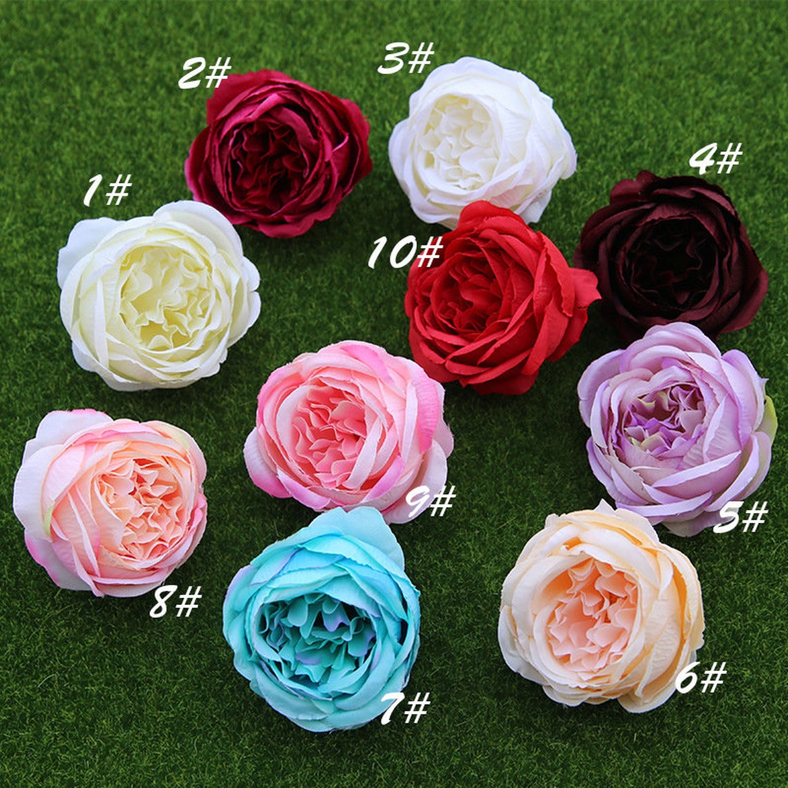 Artificial Peonies Fake Peony Heads With Stems Fake Peonies - Etsy