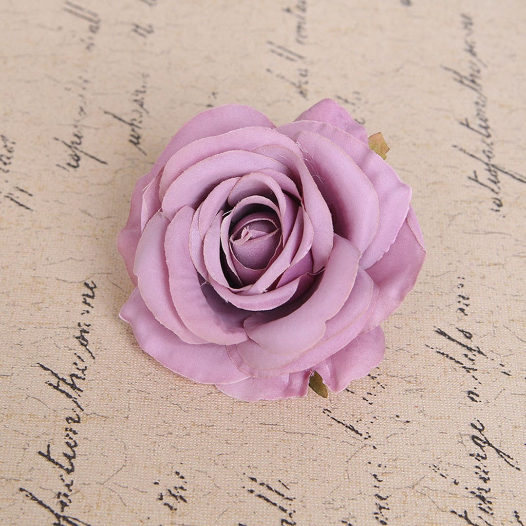 50pcs Dusty Rose Mauve Artificial Rose Heads, 10cm High Quality Roses ...