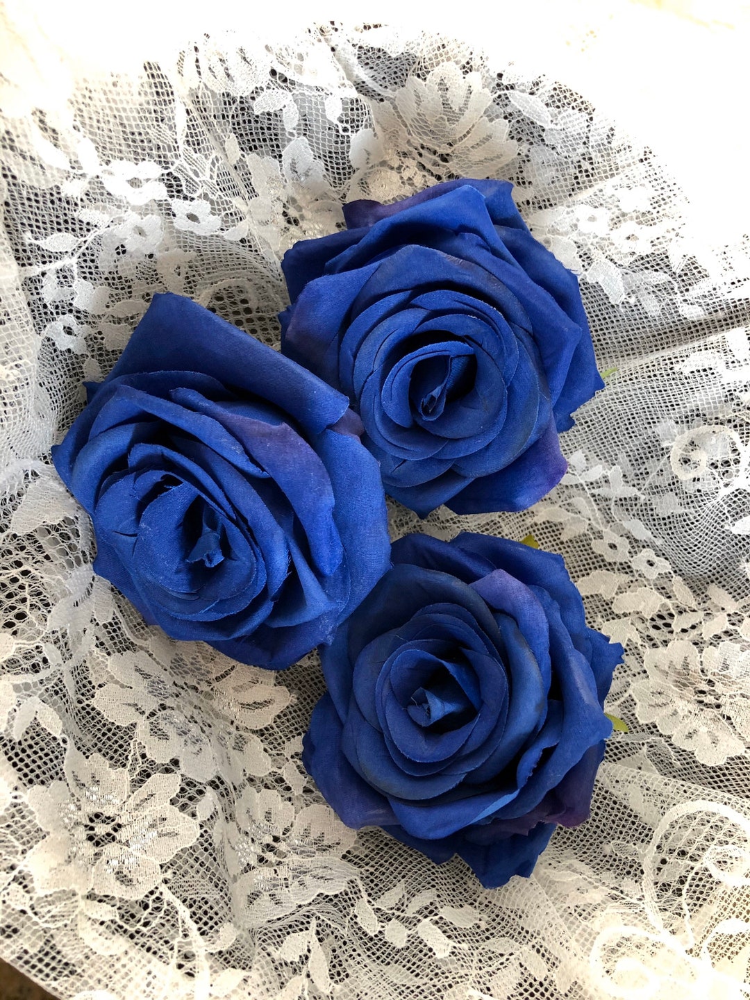 10-100PCS Royal Blue Artificial Rose, Royal Blue Flowers Only, Royal ...