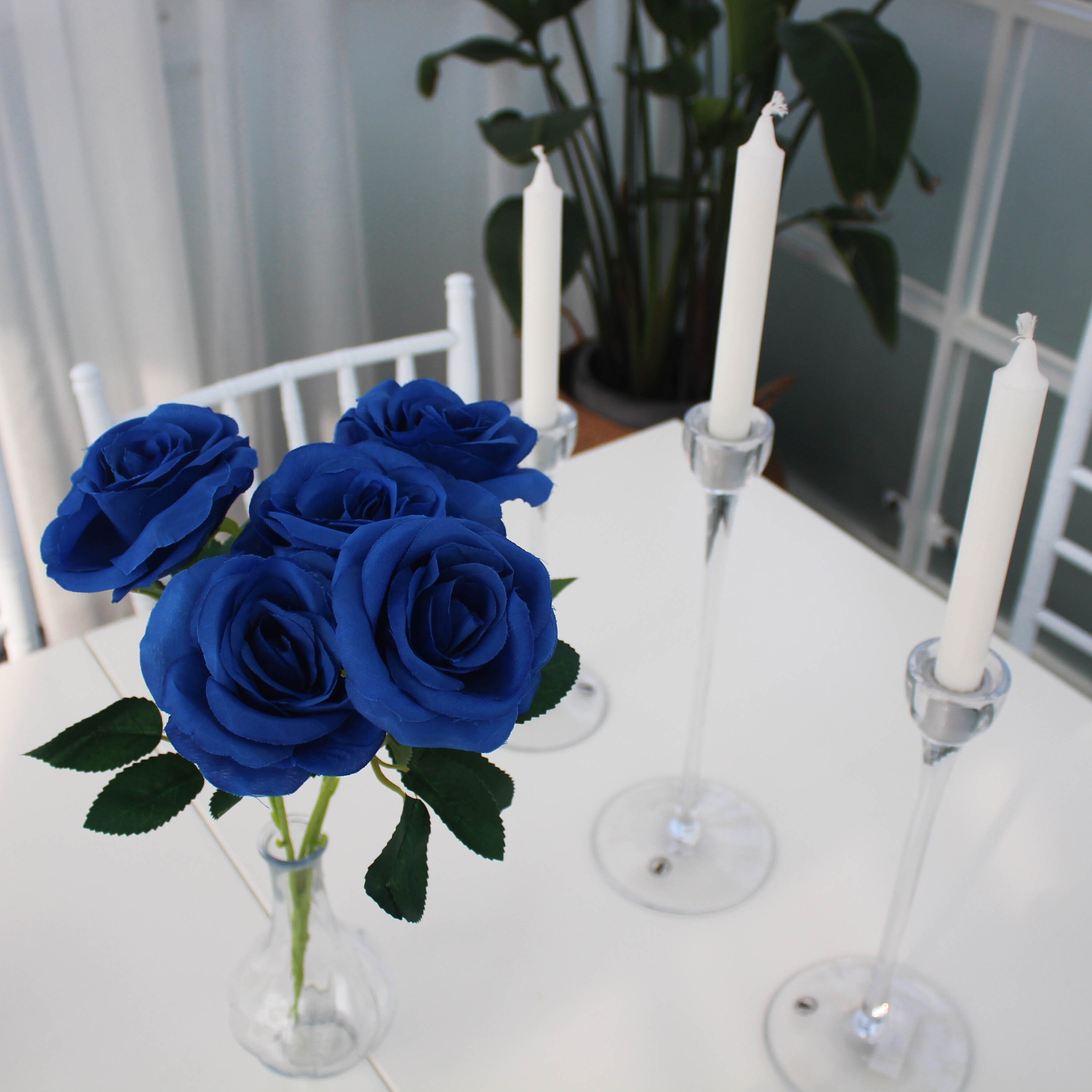 10pcs Navy Blue Open Roses, Long Stem, Alice Roses, Artificial Roses ...