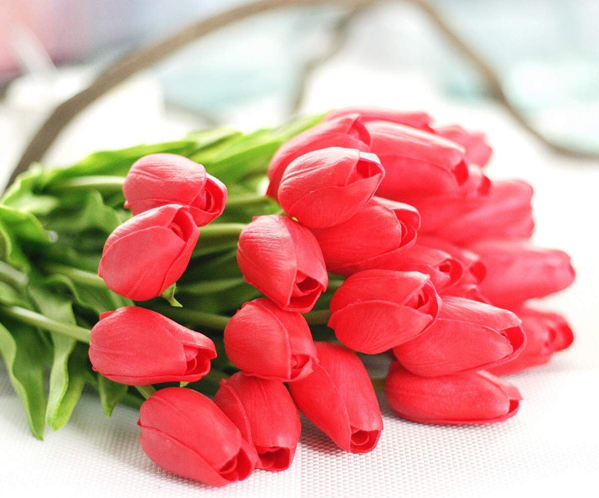 13.4'' Real Touch Latex Tulips for Artificial Flower - Etsy