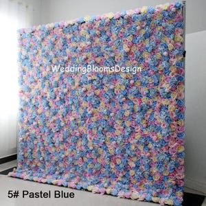 Blue Artificial Flower Wall Backdrop Arrangement Photography Pink Blue ...