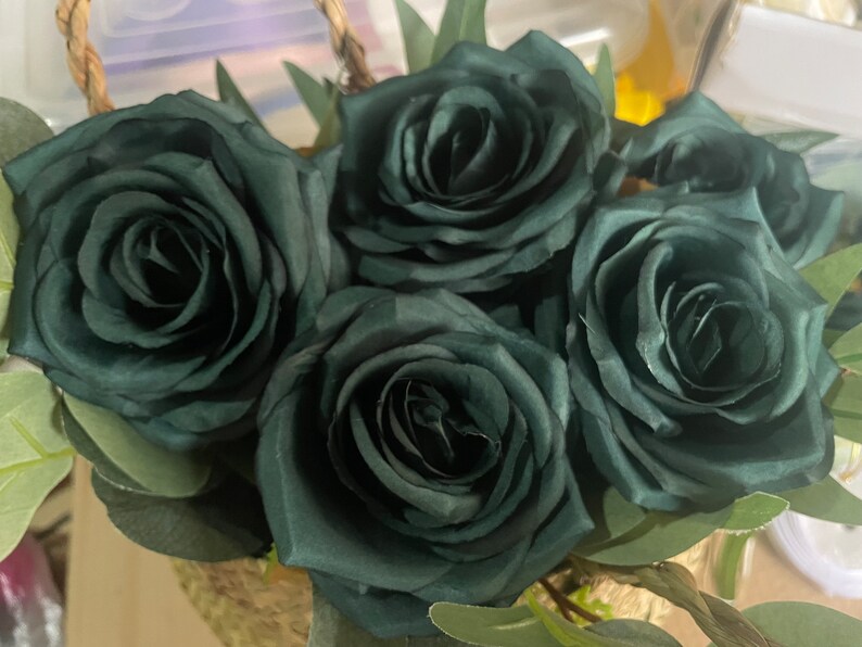 Emerald Green Rose Head 10pcs High Quality Emerald Green Silk - Etsy