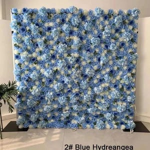 Blue Artificial Flower Wall Backdrop Arrangement Photography Pink Blue ...