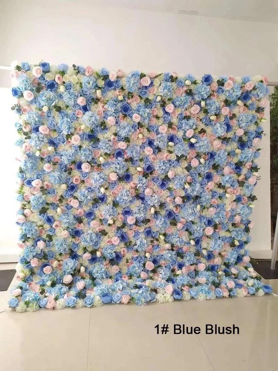 Blue Artificial Flower Wall Backdrop Arrangement Photography Pink Blue ...