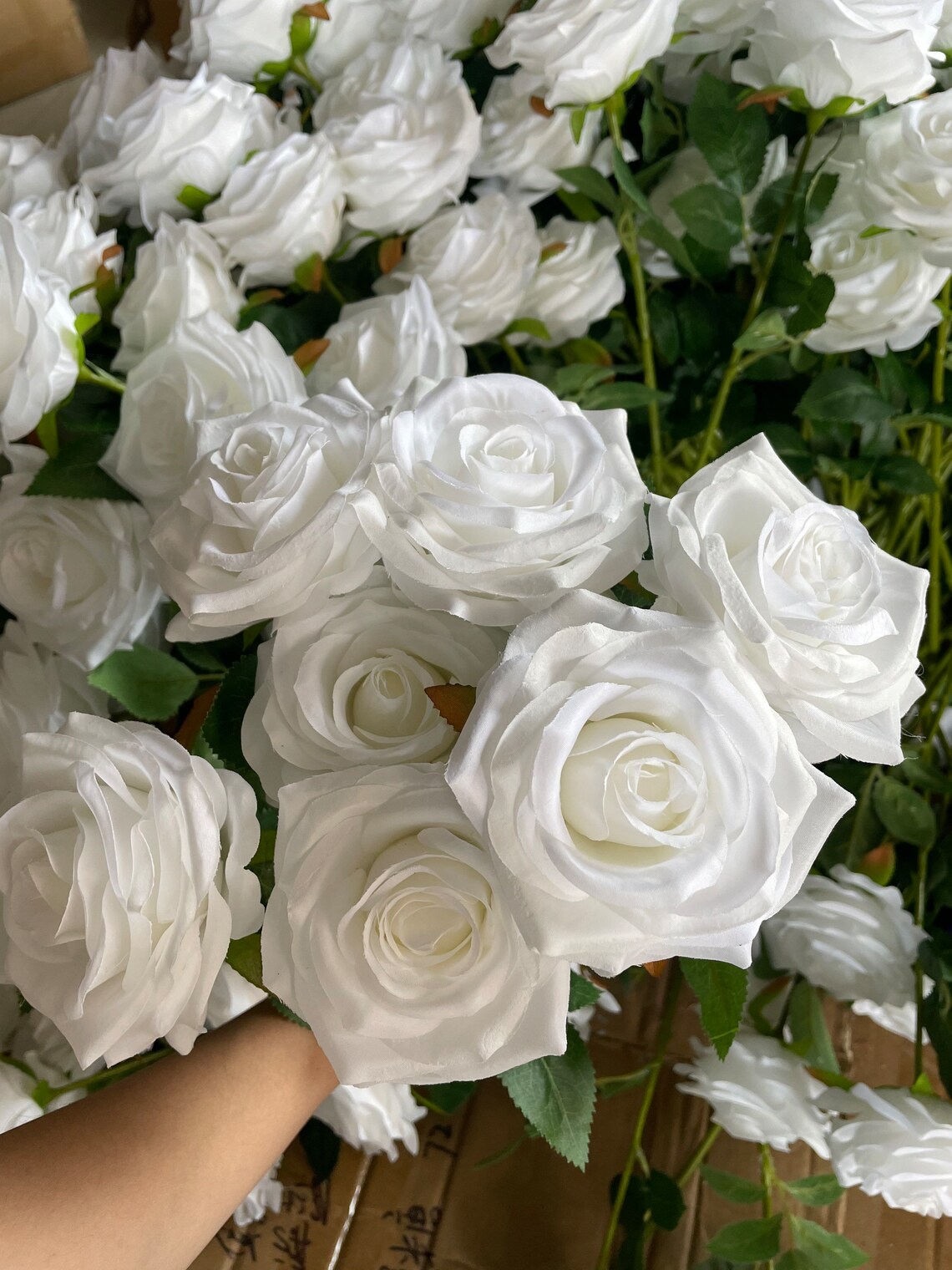 Pure White Rose With Long Stems Artificial Silk Flowers White - Etsy