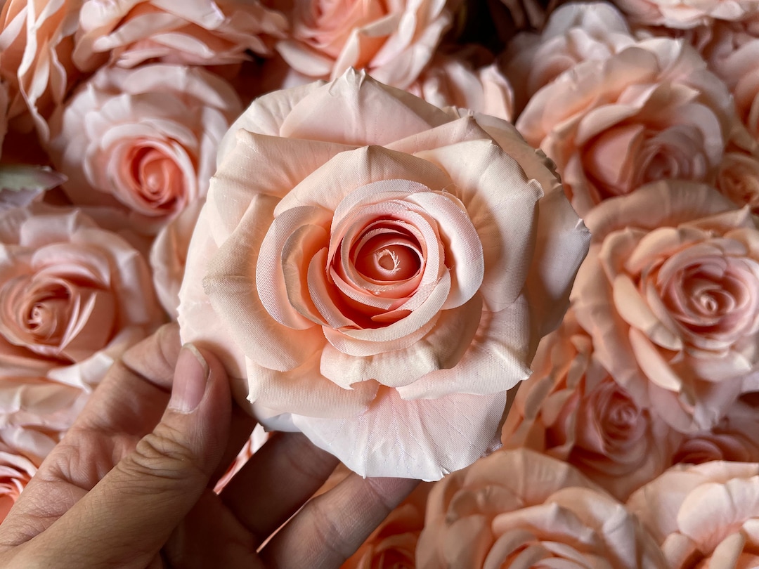 Peach Silk Roses Artificial Flowers Fake Flowers for DIY Wedding ...