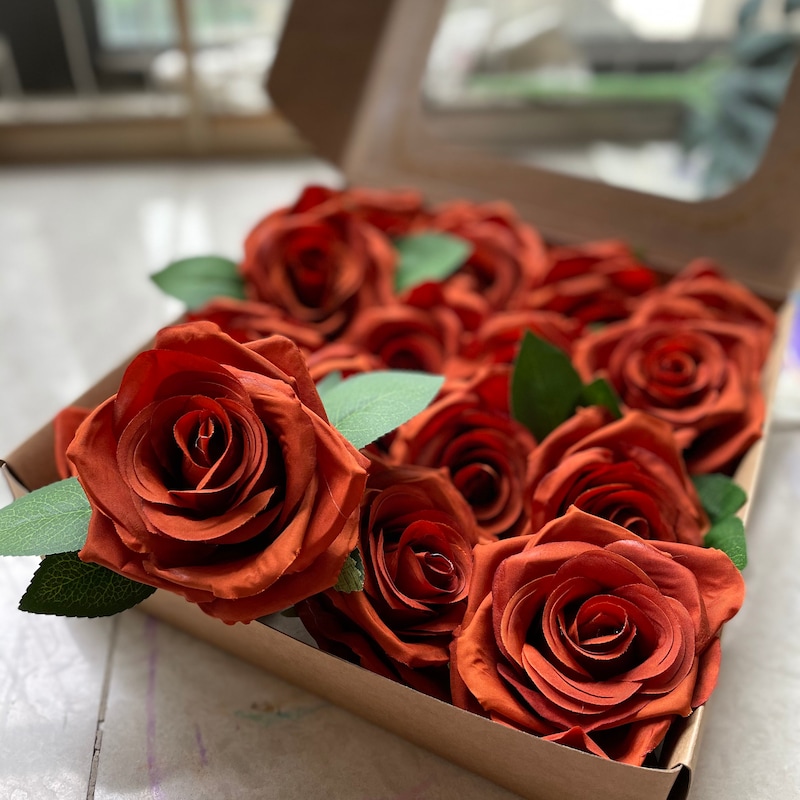 Burnt Orange Rose - Etsy