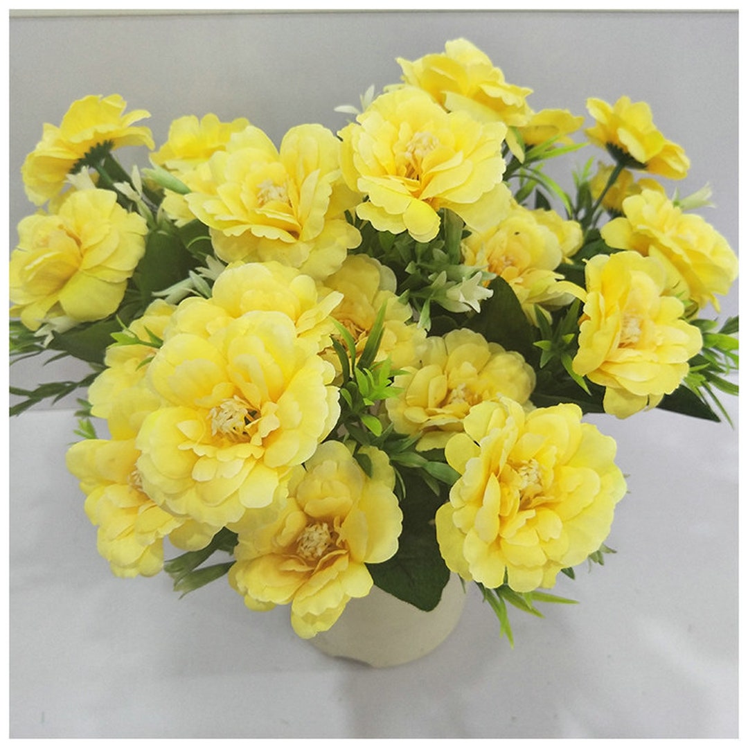Silk Flower Artificial Azalea Fake Faux Primroses Bouquet Arrangements ...