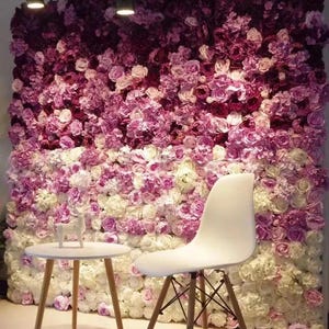 Purple Dusty Rose Silk Flowers Backdrop Purple Flower Wall Pink Rose ...