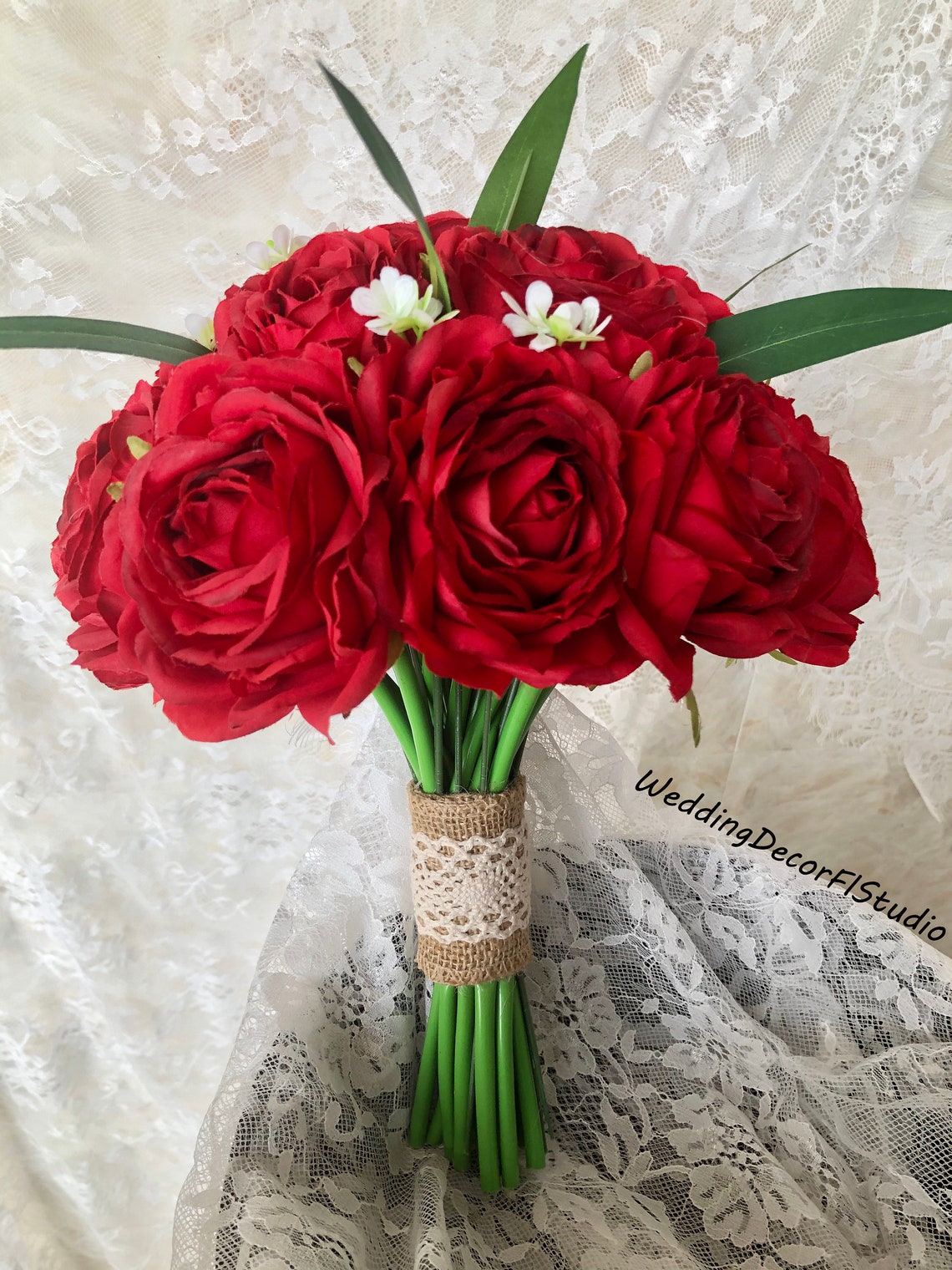 Wedding Bouquets Bridal Bouquets Red Bridal Bouquets Boho - Etsy