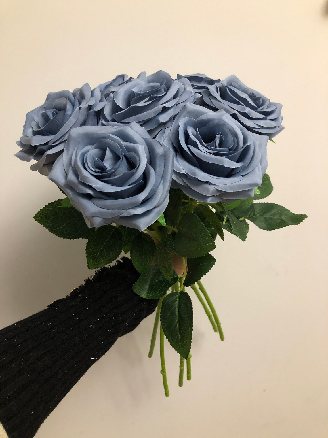 Dusty Blue Flowers with Stem Artificial Silk Flowers Dusty | Etsy