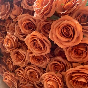 10pcs Orange Terracotta Rose With Long Stems 45cm in Length ...