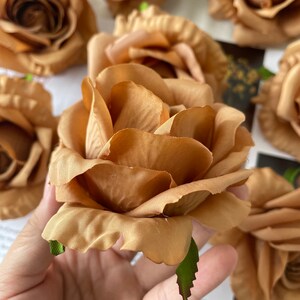 Toffee Artificial Rose Heads, 9cm Brown Silk Roses Head, Coffee Color ...
