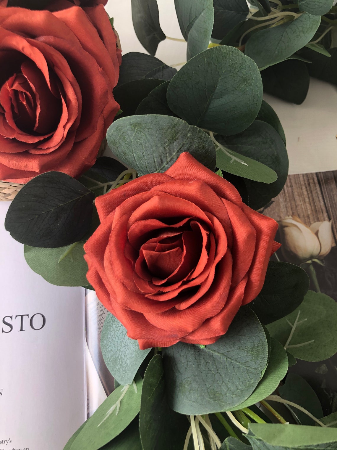 10-100pcs Burnt Orange Rose Artificial Rose Heads 9cm Rust | Etsy