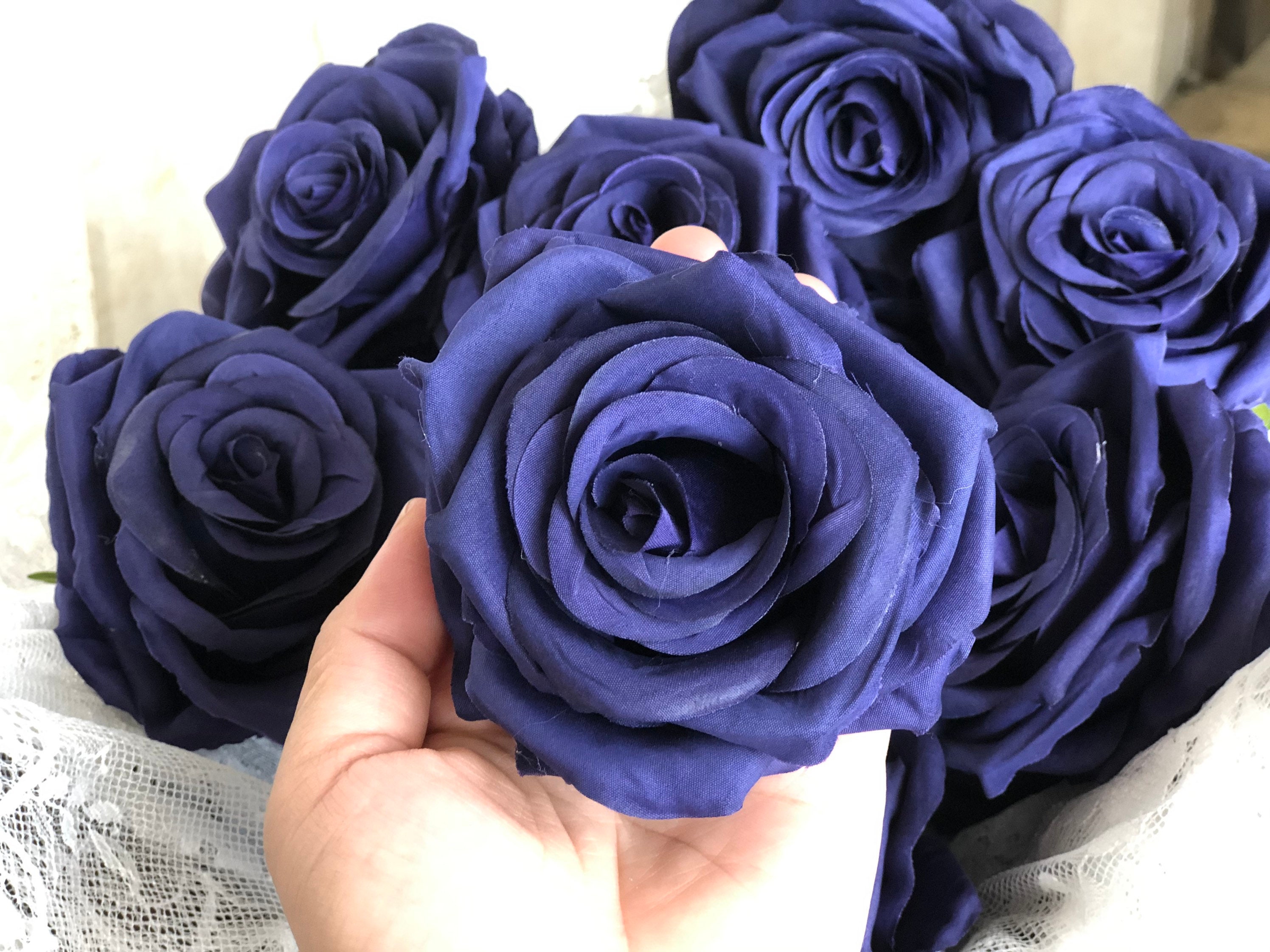 Navy Blue Rose Flower Rose Head 9cm High Quality Roses Head - Etsy