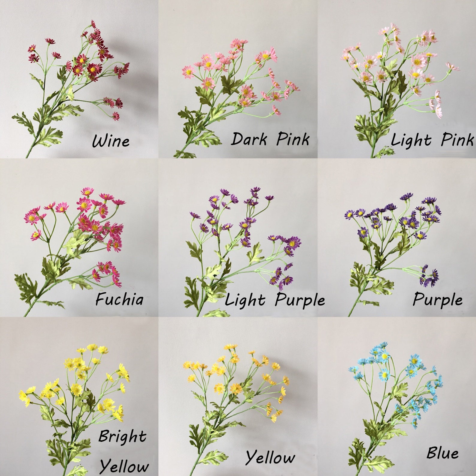 21'' Silk Daisy Bush ,10color Artificial Daisies, Faux Daisy, Fake ...
