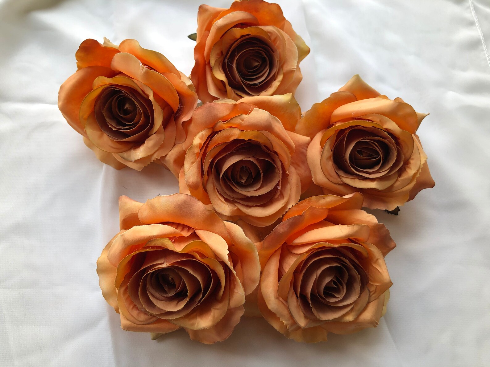 30-100pcs Burnt Orange Rose Artificial Rose Heads, 10cm High Quality ...