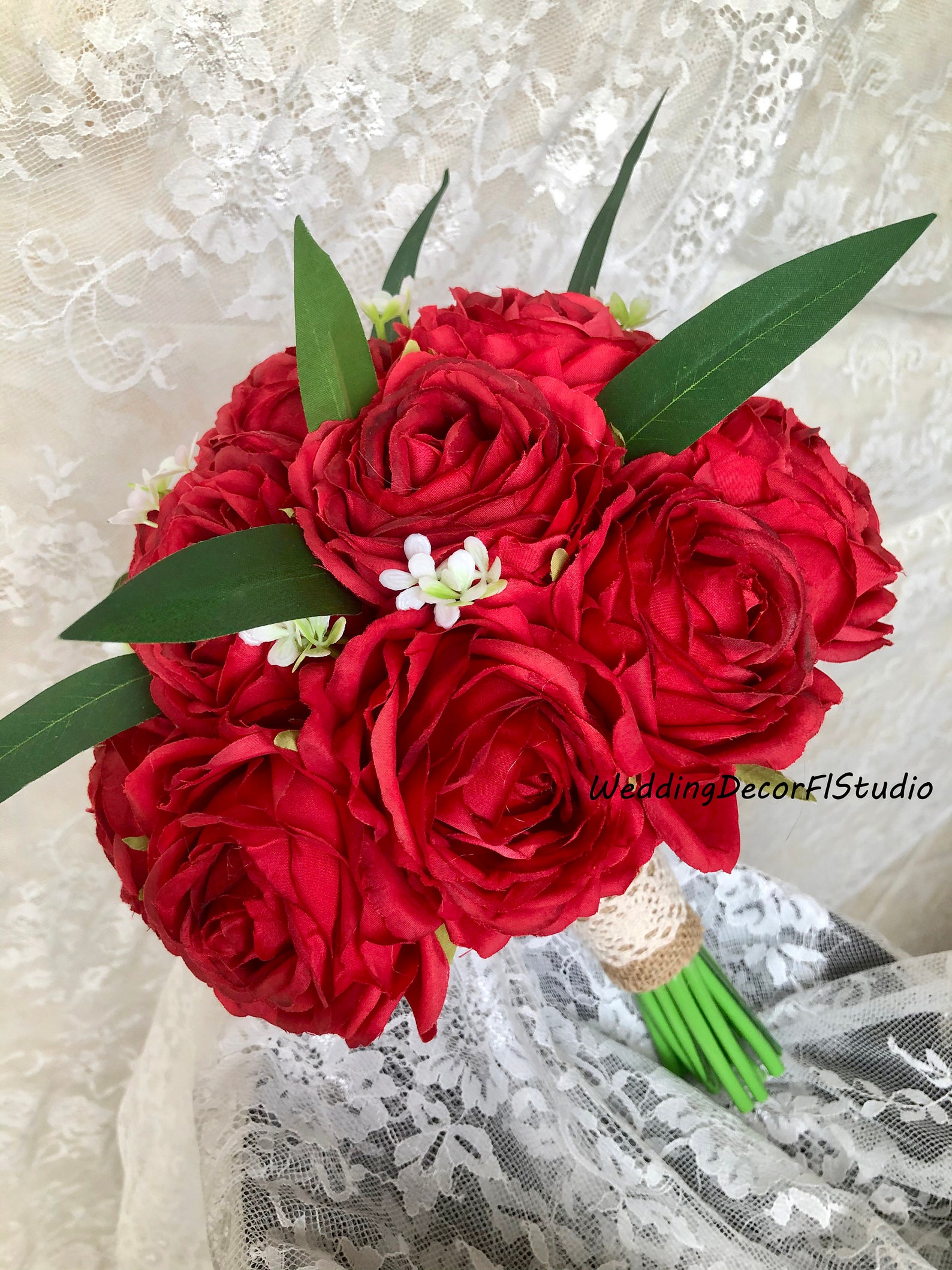 Wedding Bouquets Bridal Bouquets Red Bridal Bouquets Boho - Etsy