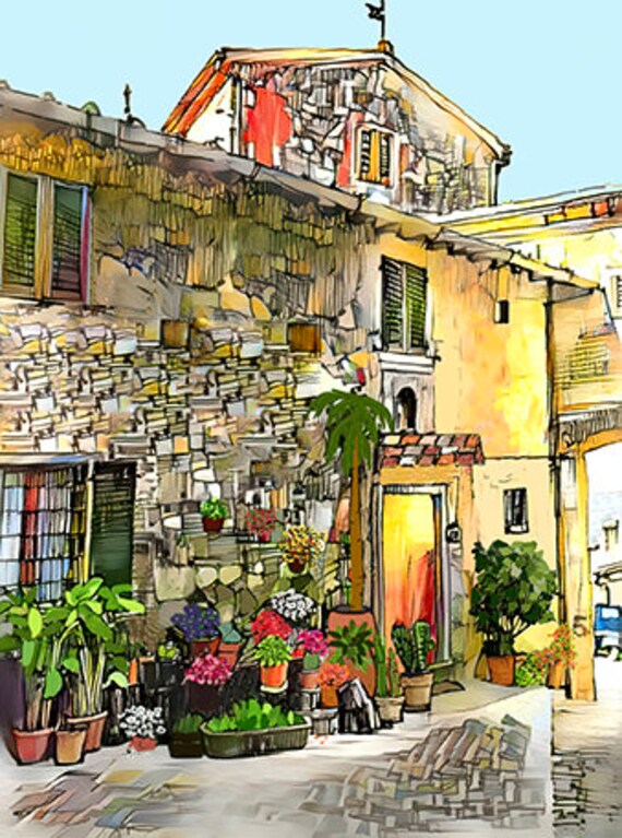 Italian Street Scene Paintings