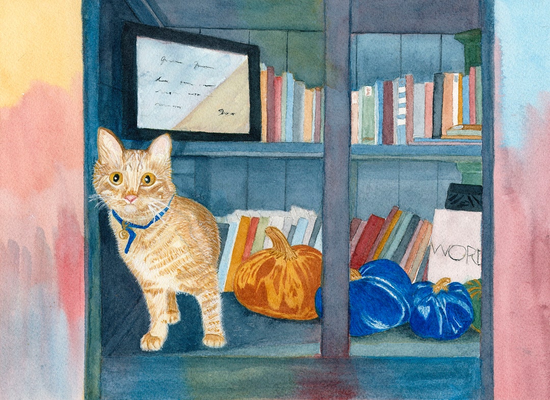Alan the Cat, Watercolor Art Print - Etsy