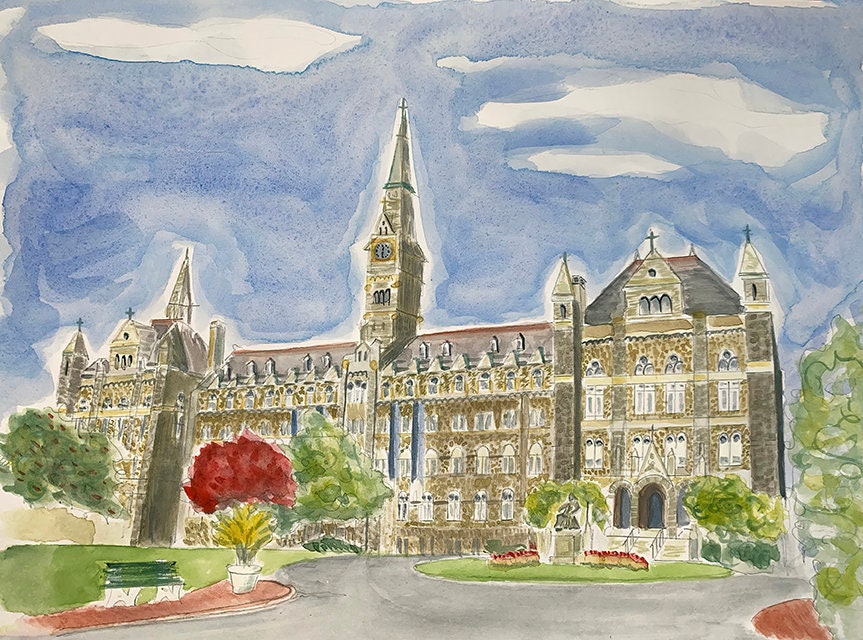 Healy Hall, Georgetown University Watercolor Art Print: Alumni Gift - Etsy
