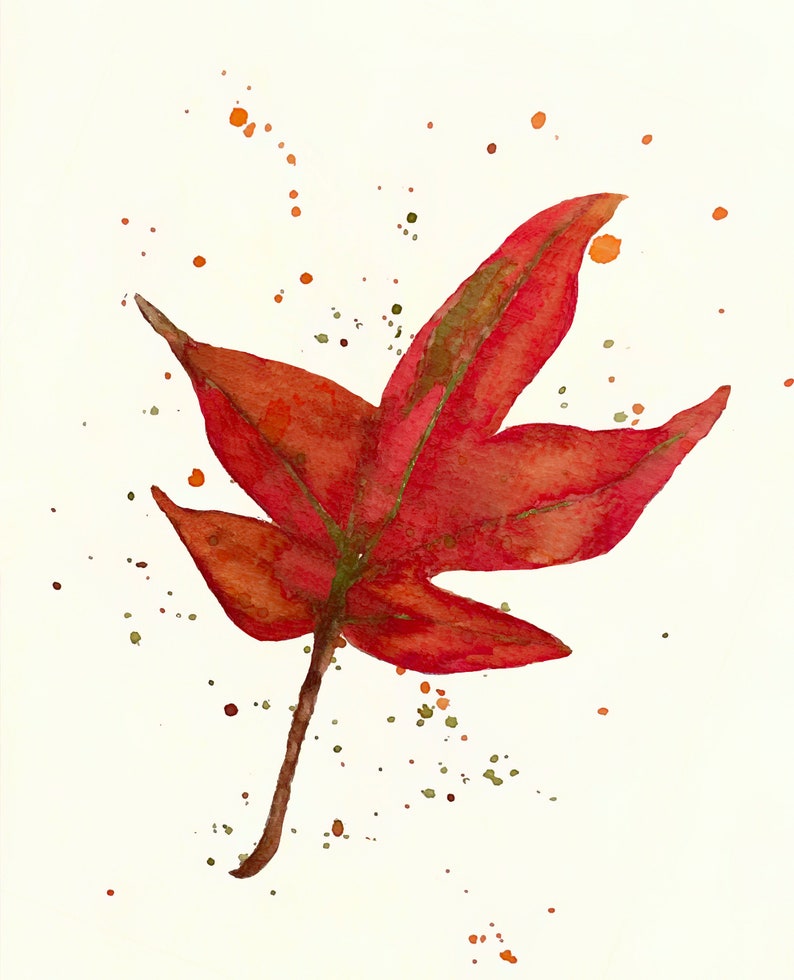 Maple Leaf Art Print, Watercolor Painting, Seasonal Wall Art - Etsy