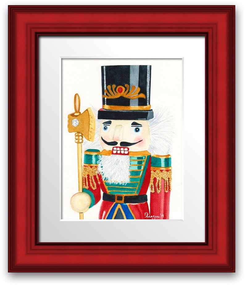 Christmas Nutcracker Art Print, Watercolor Painting - Etsy
