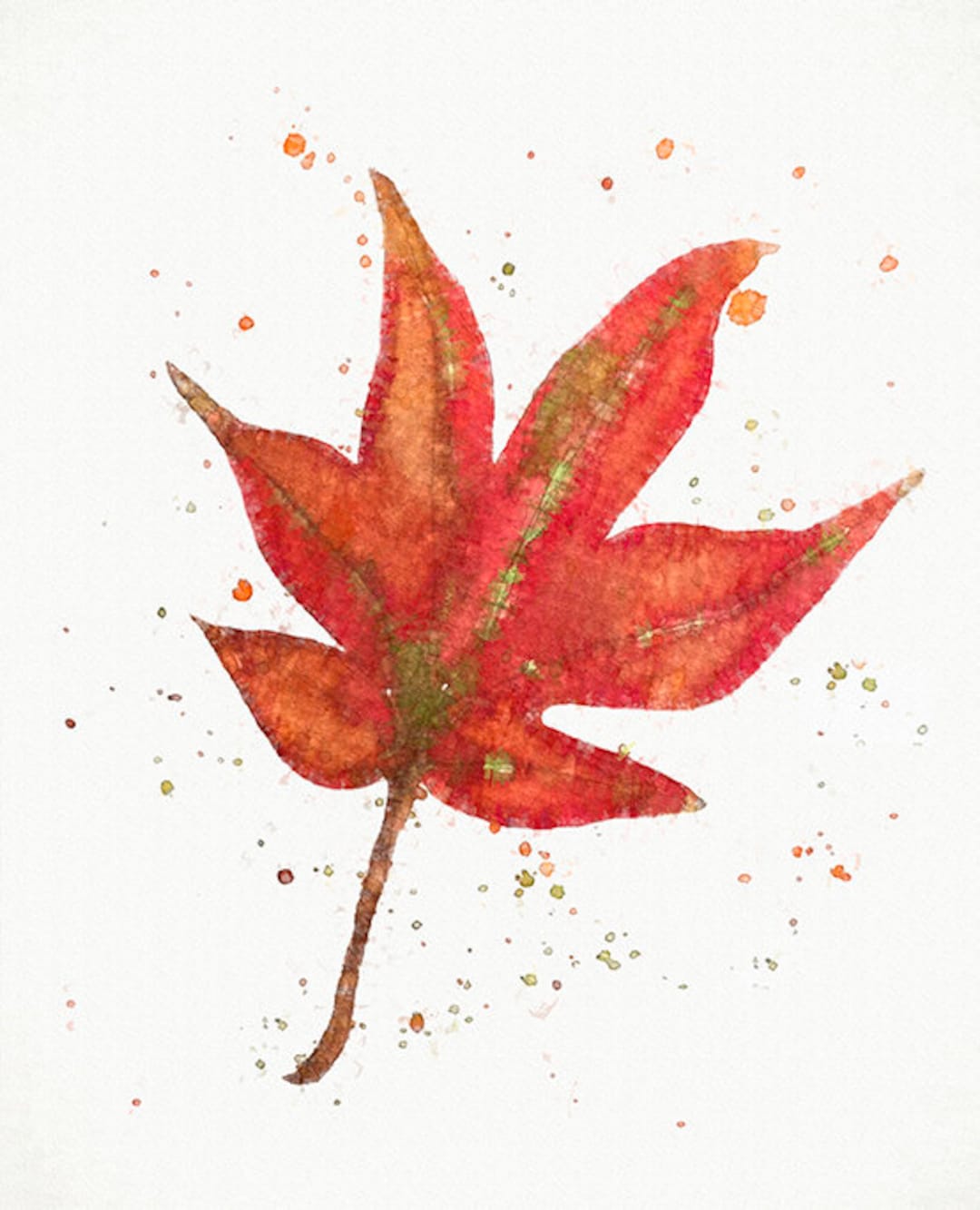Maple Leaf Art Print Watercolor Painting Seasonal Wall Art - Etsy