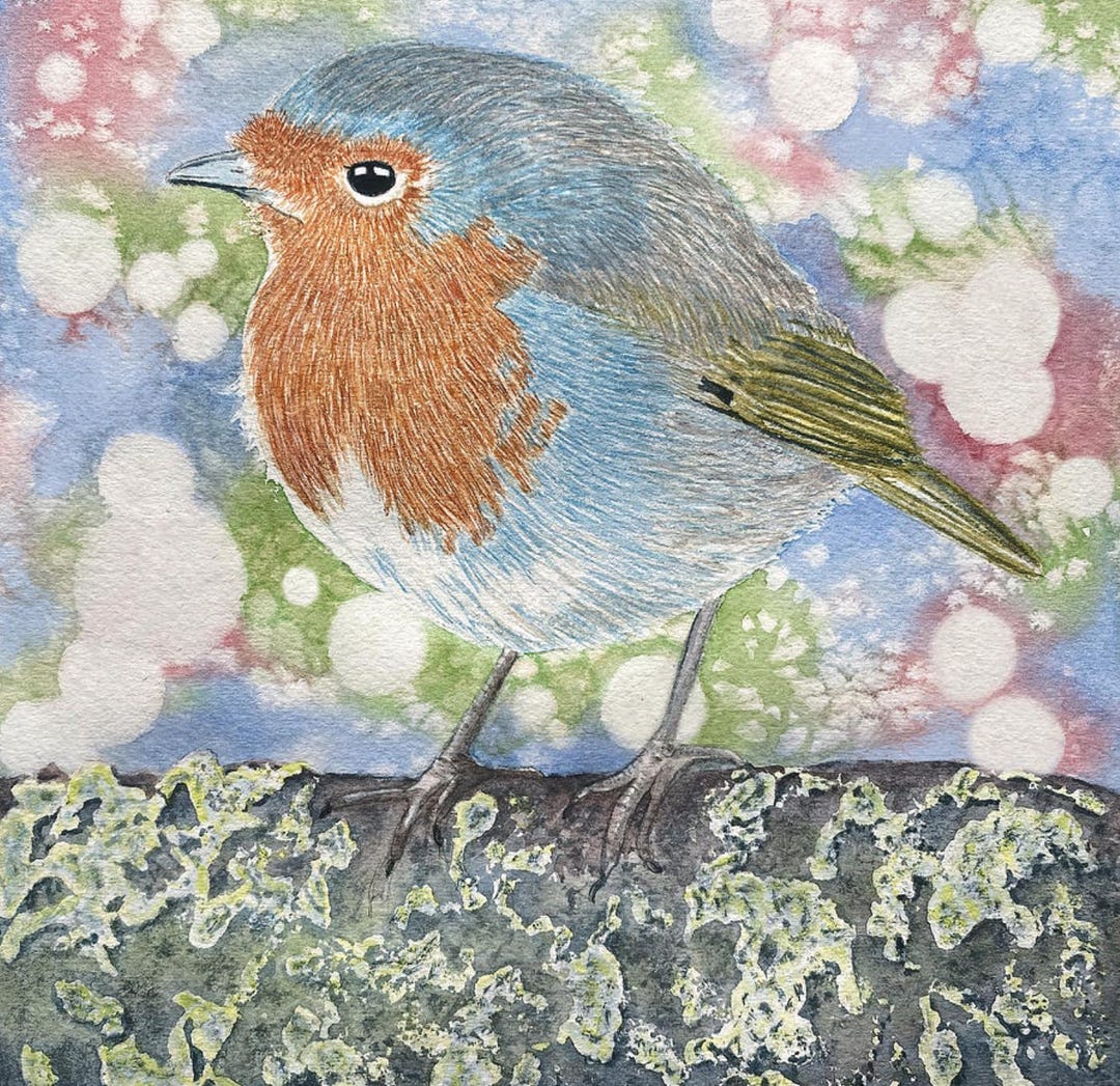 Spring Robin Greets the Day, Watercolor Art Print - Etsy