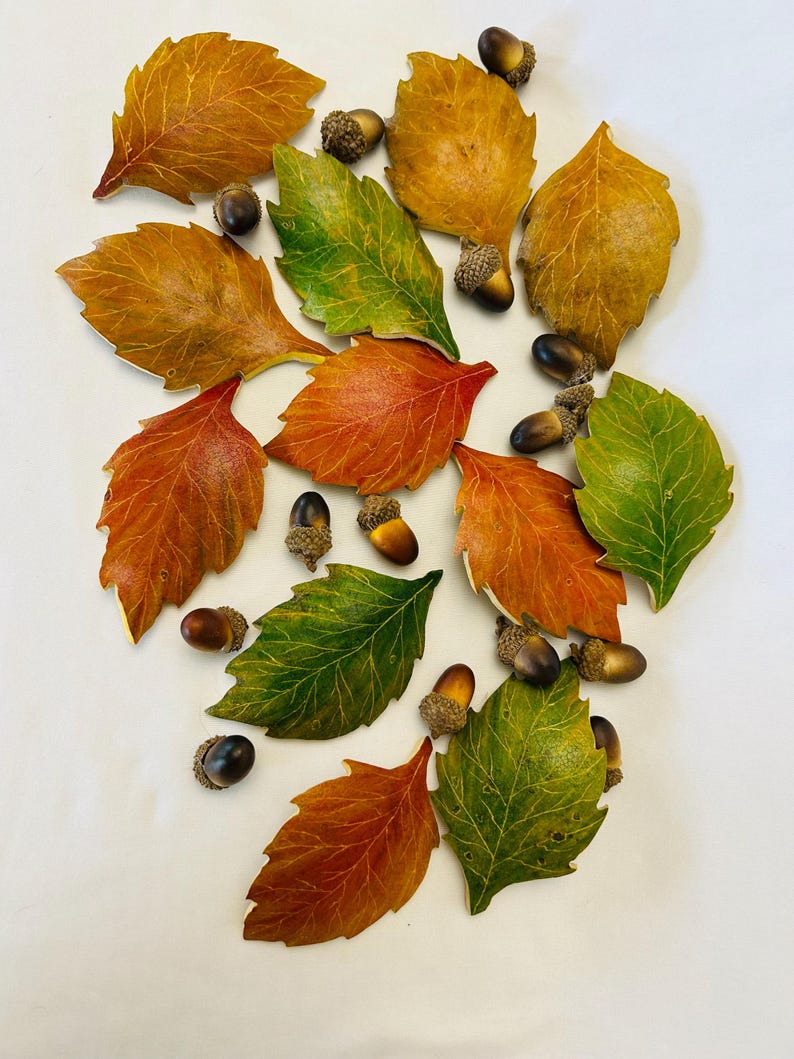 Fall Gourd Leaves and Acorns - Etsy