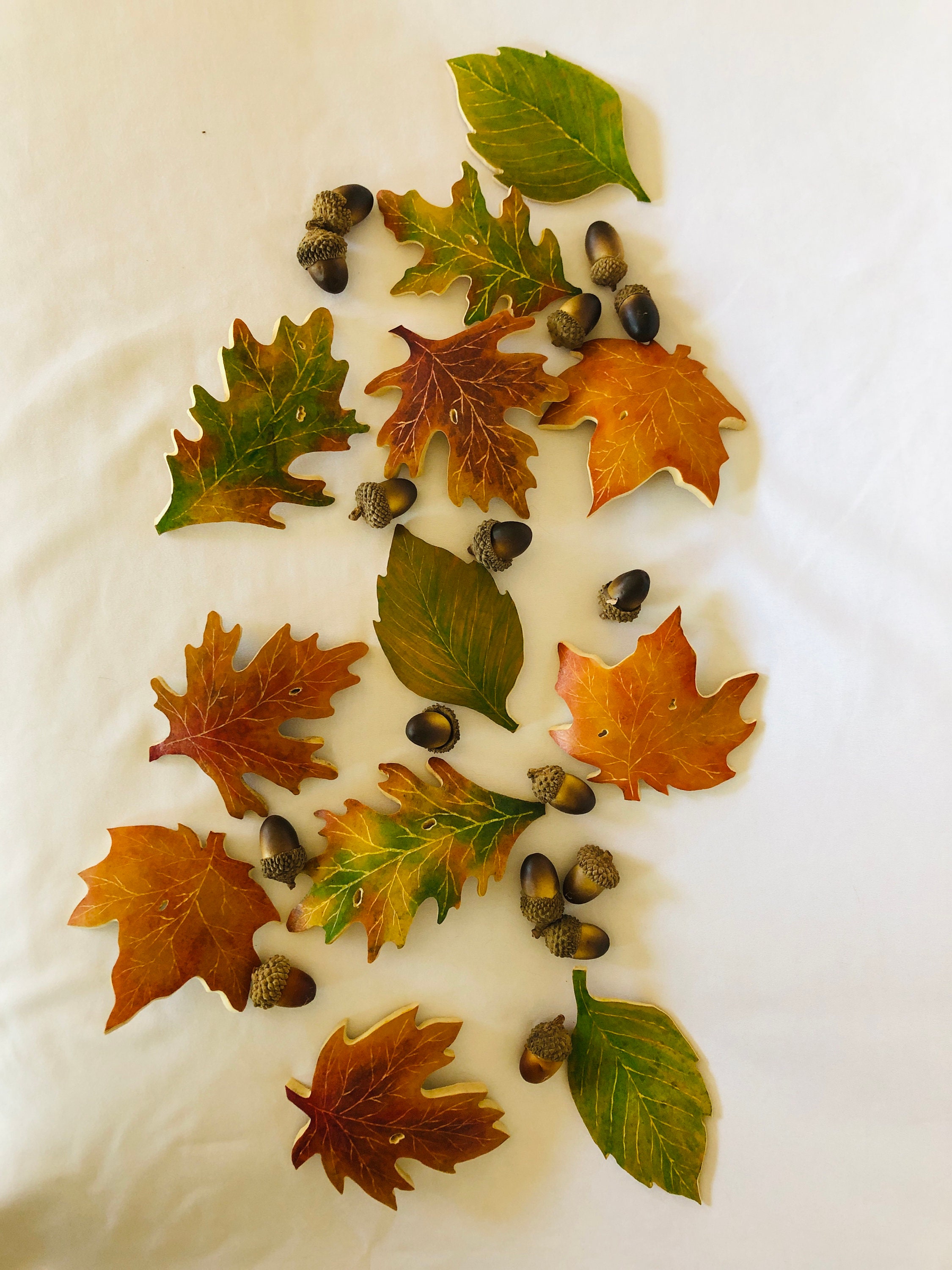 Fall Gourd Leaves and Acorns - Etsy