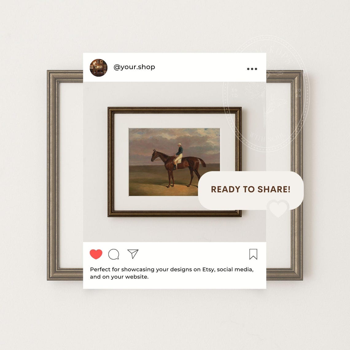 Horizontal Frame Mockup 5x4 With Optional Mat 4x3 Ratio L Classic Wall ...