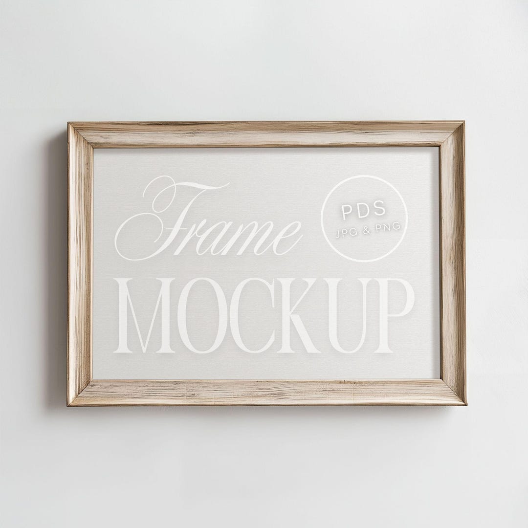 Landscape Frame Mockup PSD 2x3 Distressed Wood Rustic Farmhouse Decor ...
